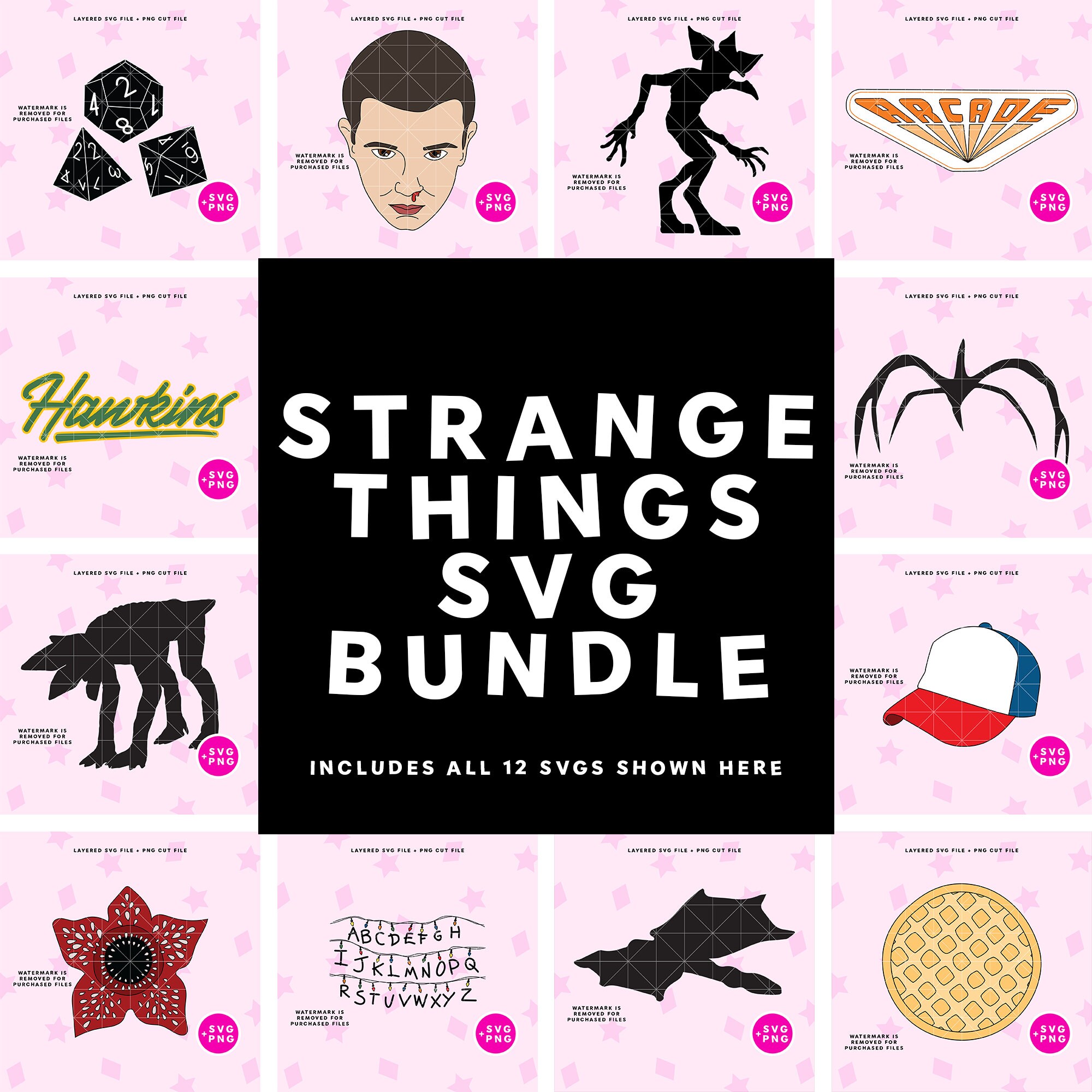 Stranger Things Clip Art Digital Download Demogorgon Eleven - Etsy