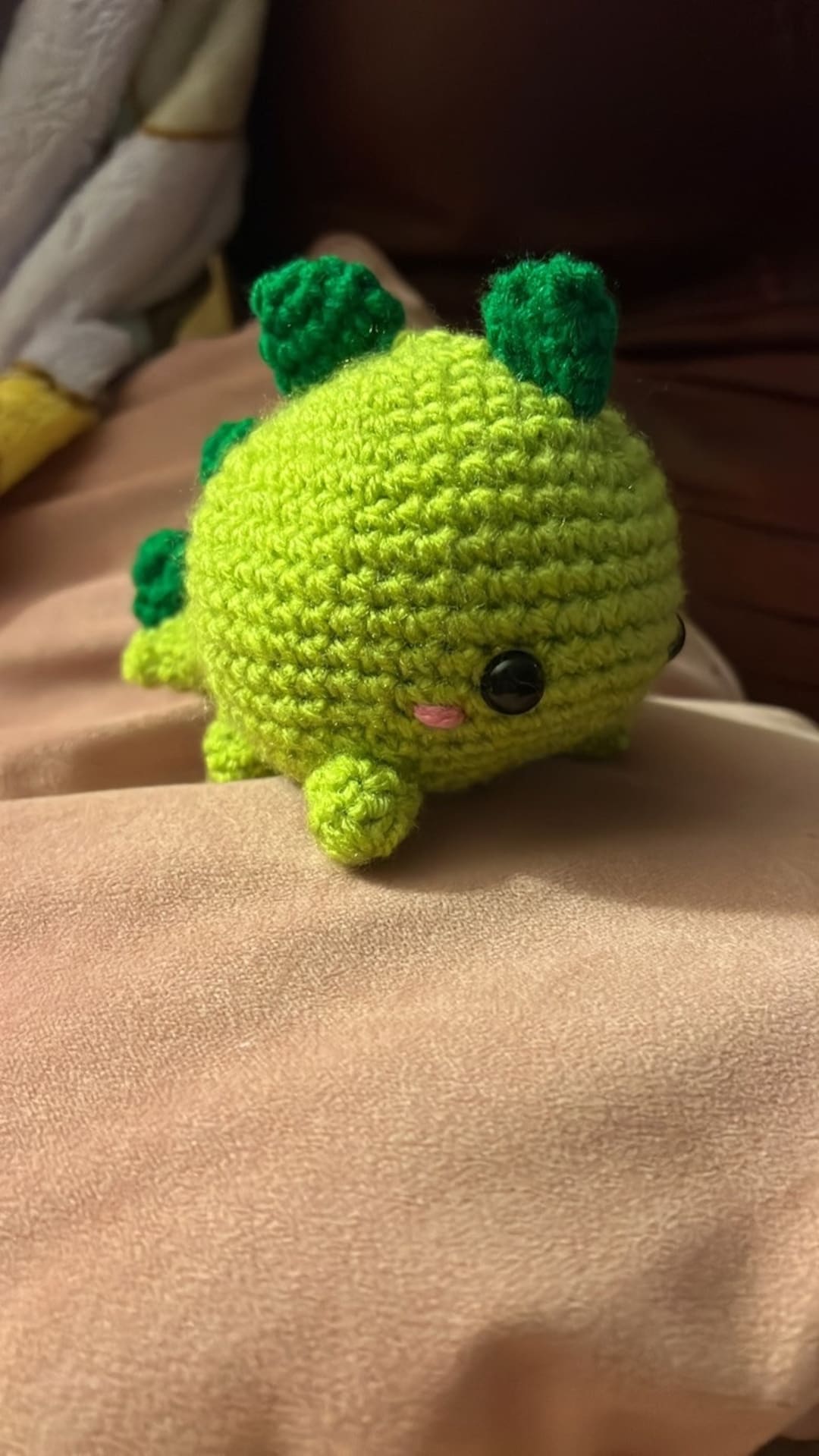 Crochet Mini Dinosaur | Green Dinosaur Plush With Green Spikes - Super ...