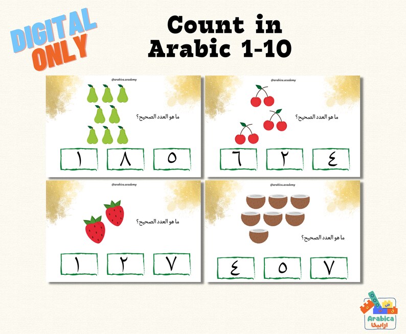 Arabic Numbers Activities Bundle | Color the Number| Arabic Numbers ...