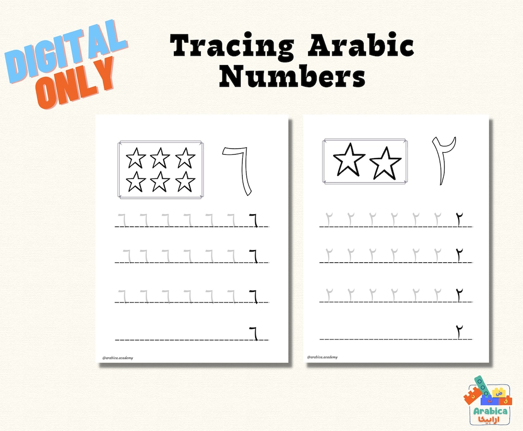Tracing Arabic Numbers Activity | Color the Number| Arabic Numbers ...