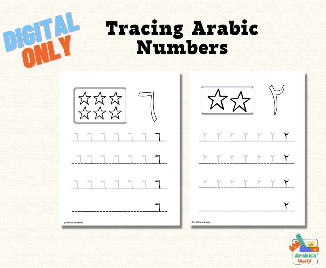 Tracing Arabic Numbers Activity | Color the Number| Arabic Numbers ...