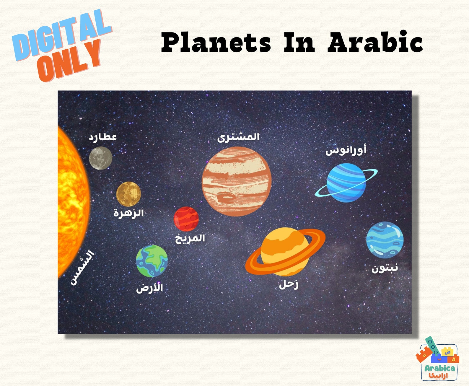 Planets in Arabic | Arabic for Kids | Arabic Science | Arabic ...