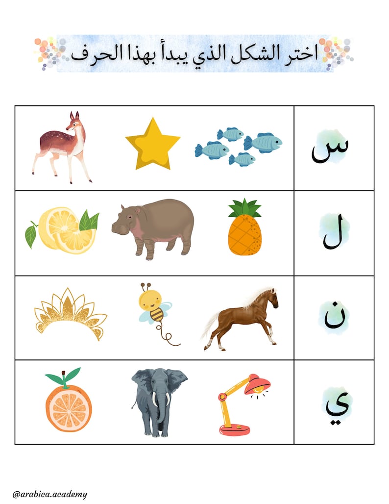 Letter Sound Recognition Activity in Arabic | Arabic for Kids | Arabic ...