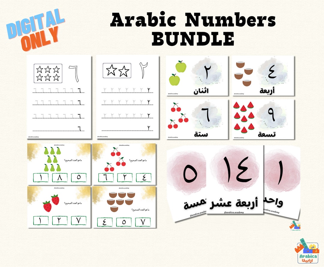 Arabic Numbers Activities Bundle | Color the Number| Arabic Numbers ...