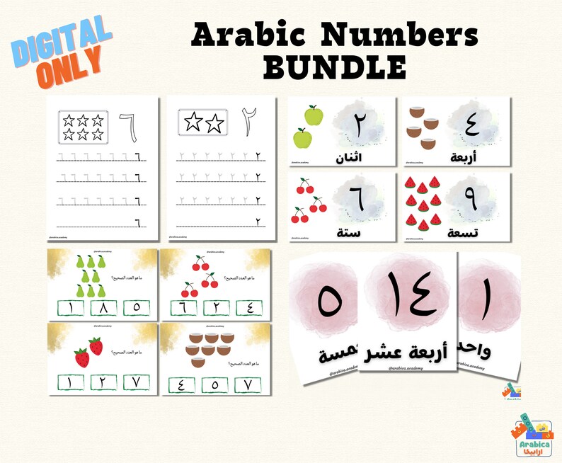 Arabic Numbers Activities Bundle | Color the Number| Arabic Numbers ...