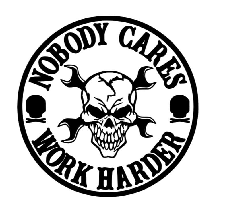 Nobody Cares Work Harder Skull With Wrenches Inside SVG - Etsy