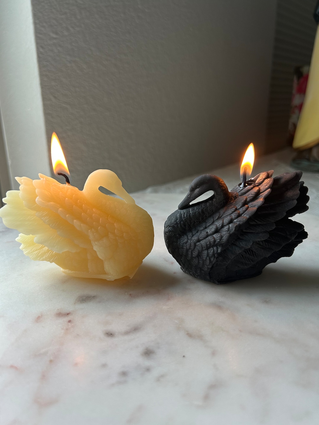 Beeswax Swan Candle Pure Beeswax White and Black Ballet Candle Swan - Etsy