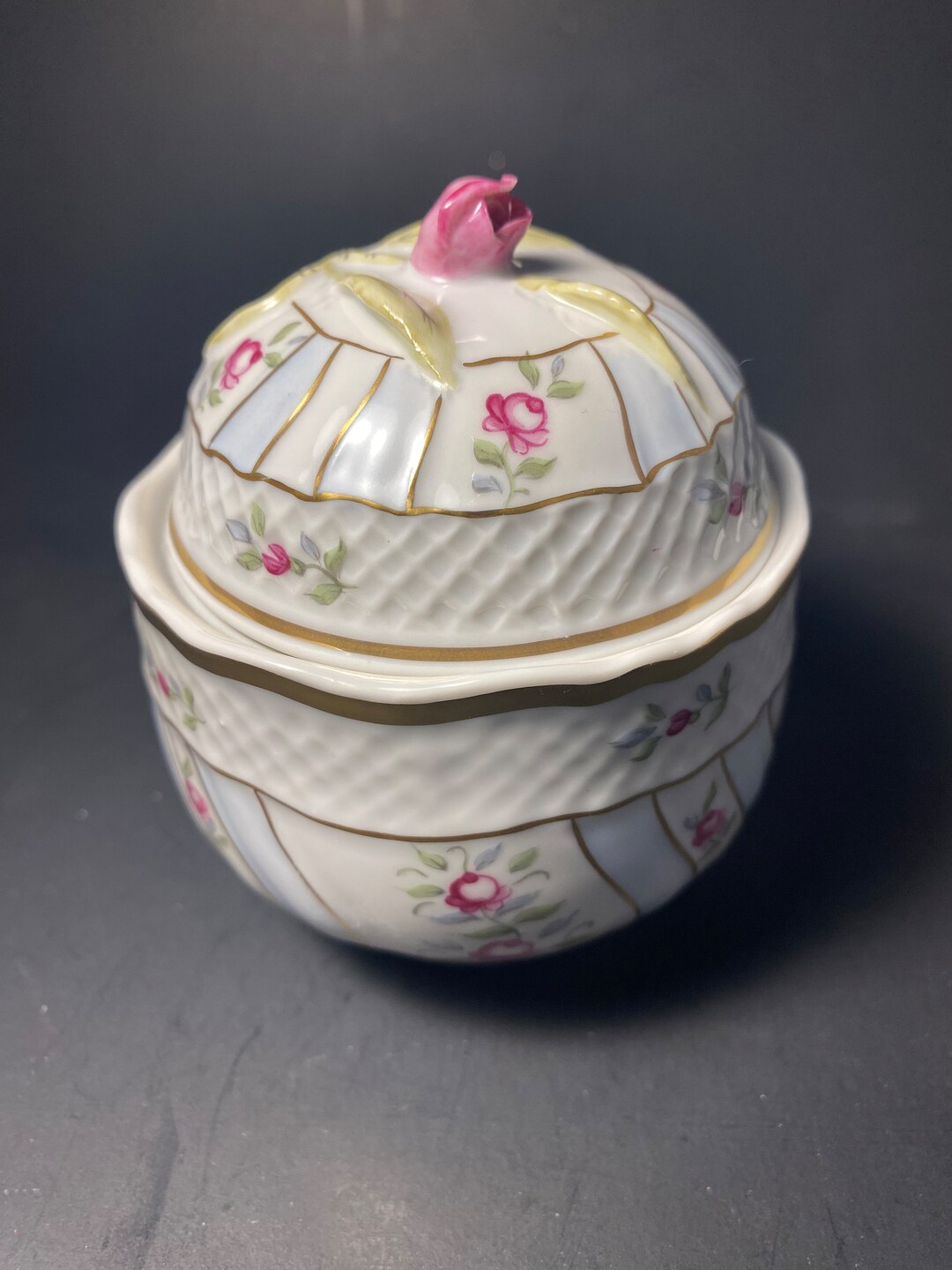 Hollohaza Hungary 1831 Barbola Pink Rose Sugar Bowl - Etsy