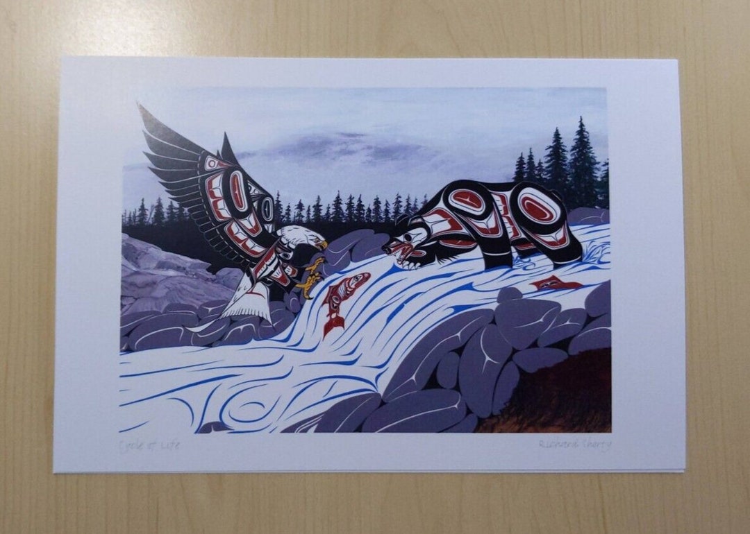 Cycle of Life by Richard Shorty Northern Tutchone Artist 6"x9" Art Card ...