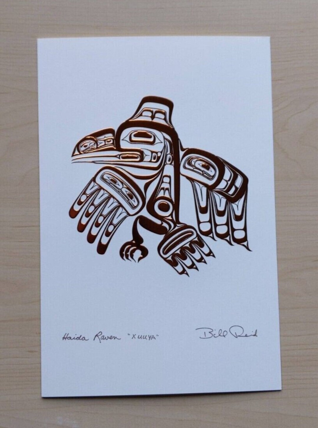 Haida Raven by Bill Reid Haida Artist 6"x9" Copper Embossed Art Card - Etsy