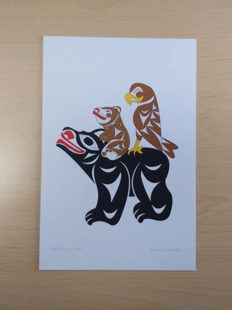 Hitching A Ride by Doug LA Fortune Coast Salish Artist 6"x9" Art Card ...