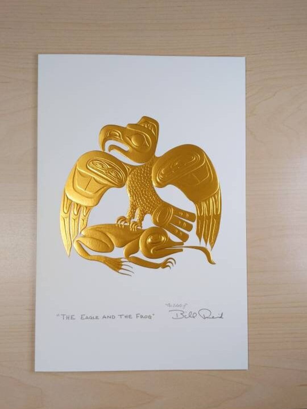 The Eagle and the Frog by Bill Reid Haida Artist 6"x9" Gold Embossed ...