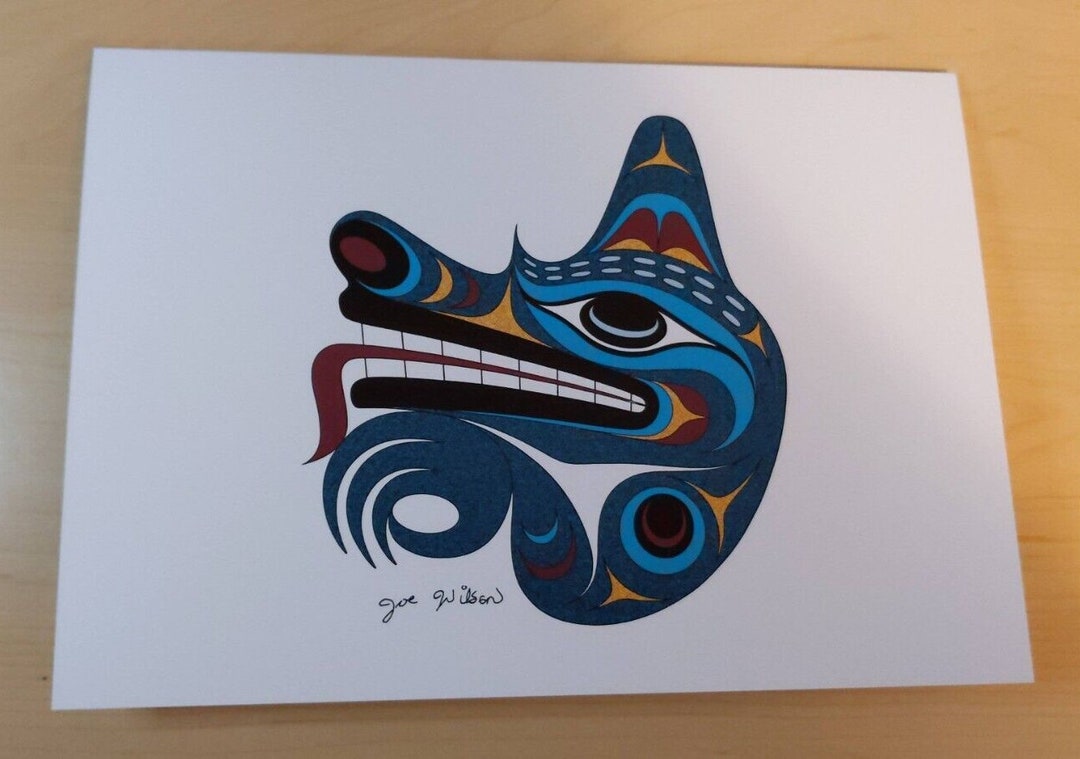 Wolf by Joe Wilson Salish Artist 6"x9" Art Card - Etsy