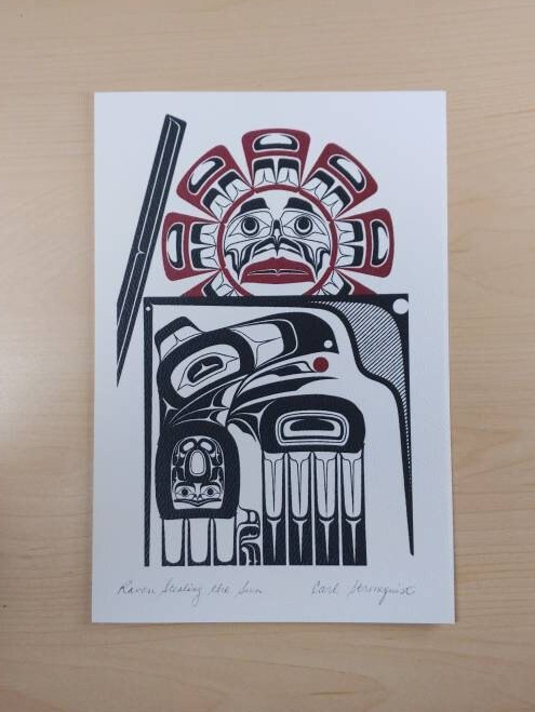 Raven Steals the Sun by Carl Stromquist Salish Artist 6"x9" Art Card - Etsy