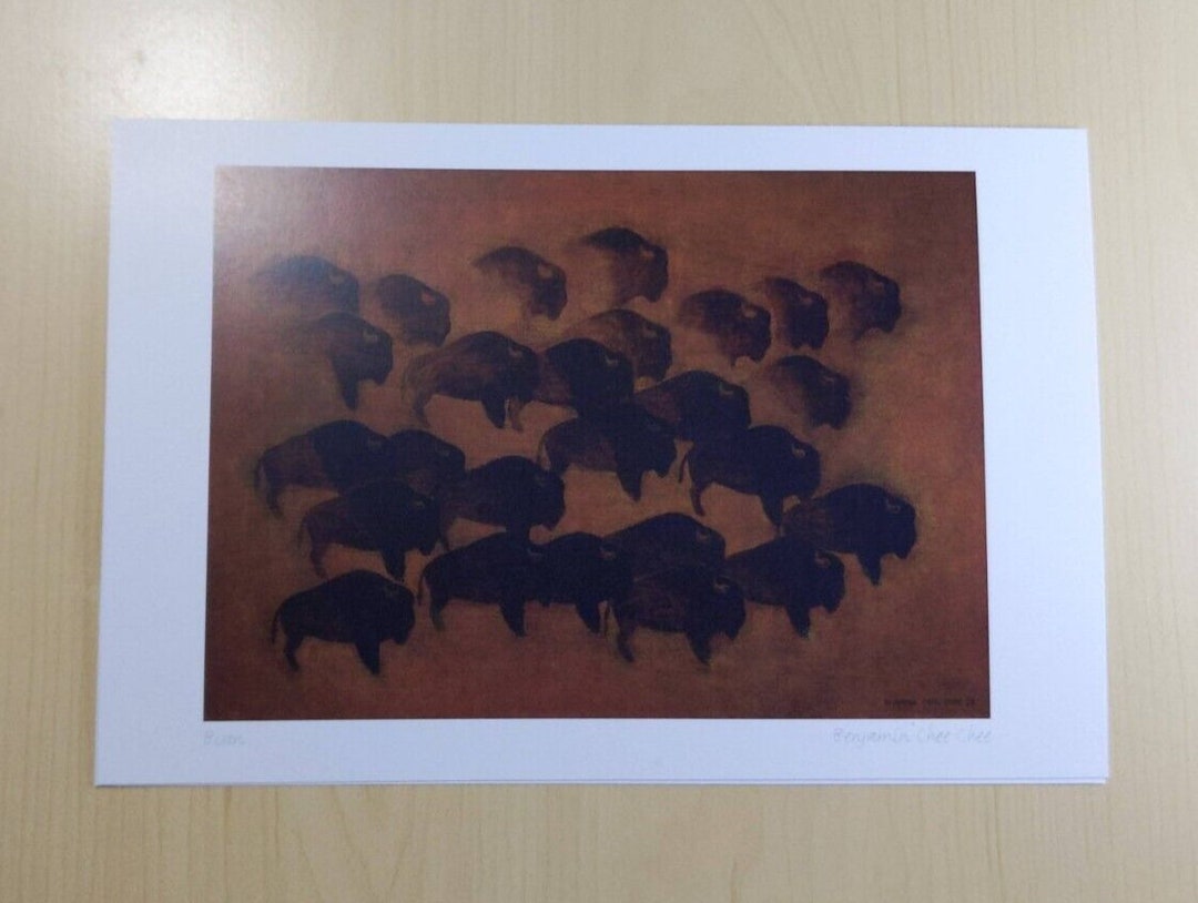 Bison by Benjamin Chee Chee Ojibway Artist 6"x9" Art Card - Etsy