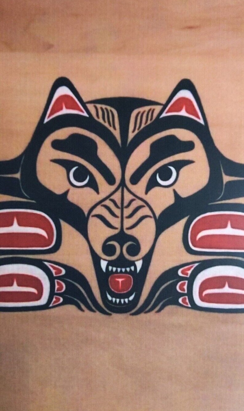 Wolf on Wood by Lon French Haida Artist 11"x17" Signed Print - Etsy
