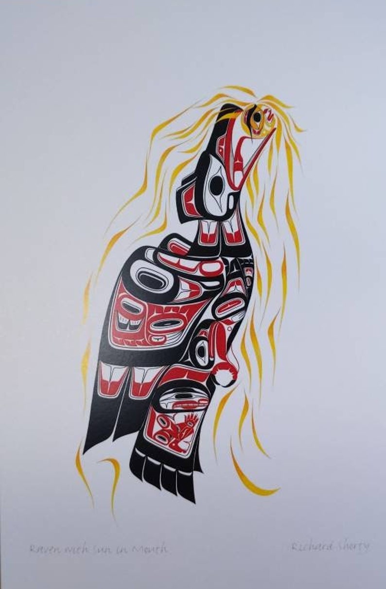 Raven With Sun in Mouth by Richard Shorty Northern Tutchone Yukon ...