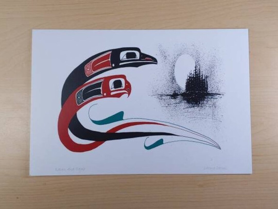 Raven and Eagle by Danny Dennis Tsimshian Artist 6"x9" Art Card - Etsy