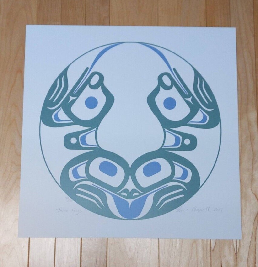 Three Frogs by Eric Parnell Haida Artist 13 X 13 Signed Limited Edition ...