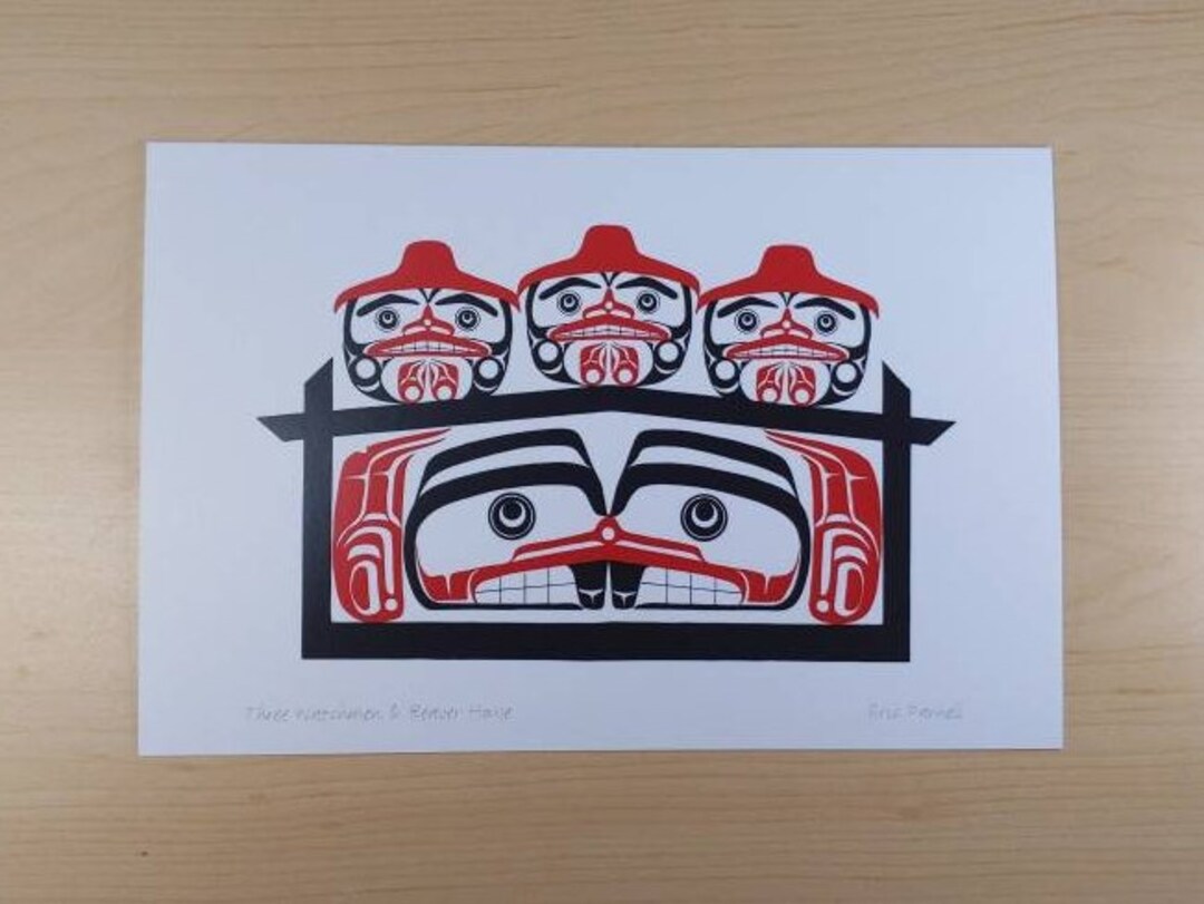 Three Watchmen and Beaver House by Eric Parnell Haida Artist - Etsy