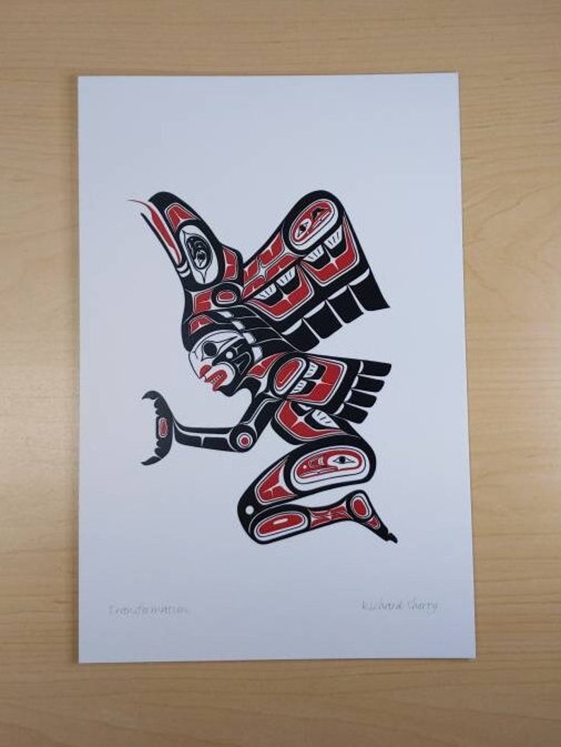 Transformation by Richard Shorty Northern Tutchone Yukon Artist 6"x9 ...