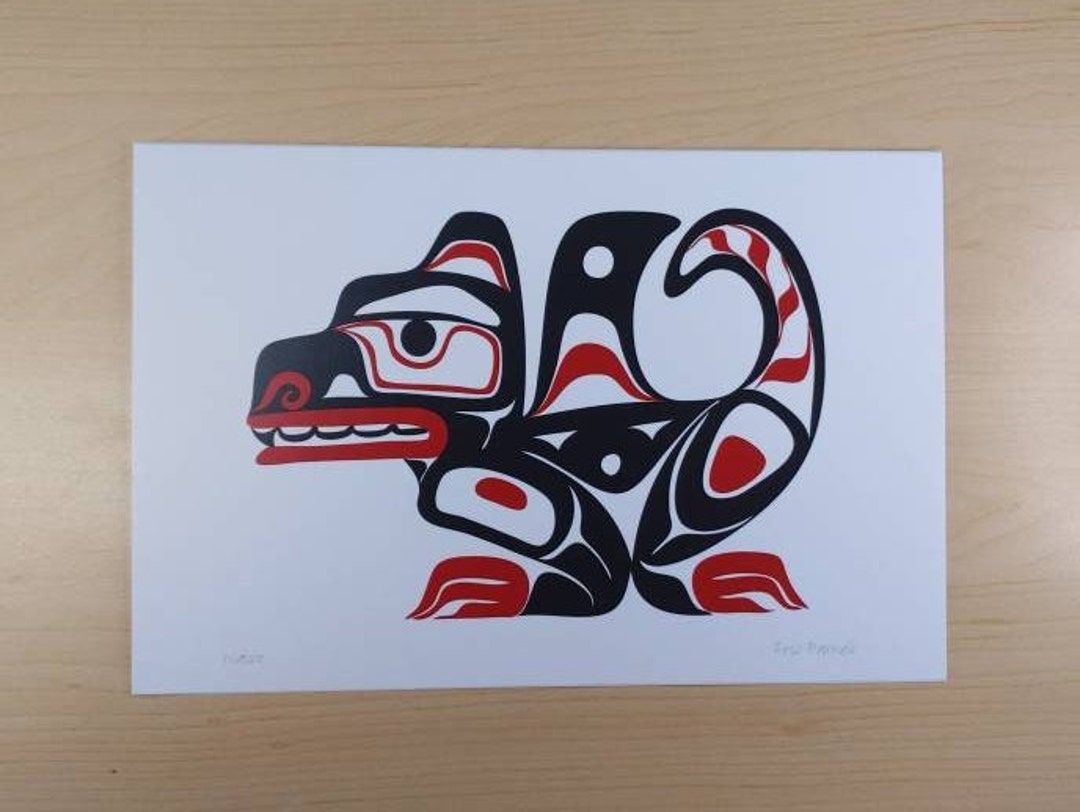 Wasco Sea Wolf by Eric Parnell Haida Artist 6x9 Art Card - Etsy