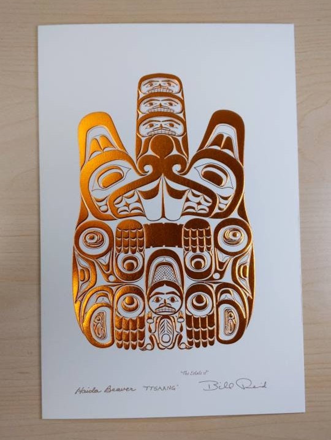 Haida Beaver by Bill Reid Haida Artist 6"x9" Copper Embossed Art Card ...