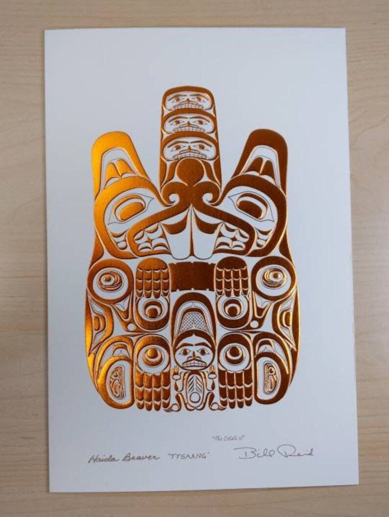 Haida Beaver by Bill Reid Haida Artist 6x9 Copper Embossed Art Card - Etsy