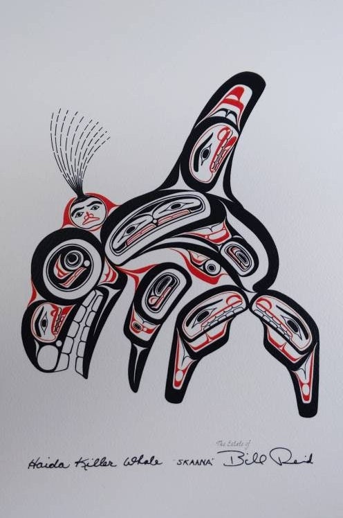 Haida Killer Whale "skaana" by Bill Reid Haida Artist 6"x9" Art Card - Etsy