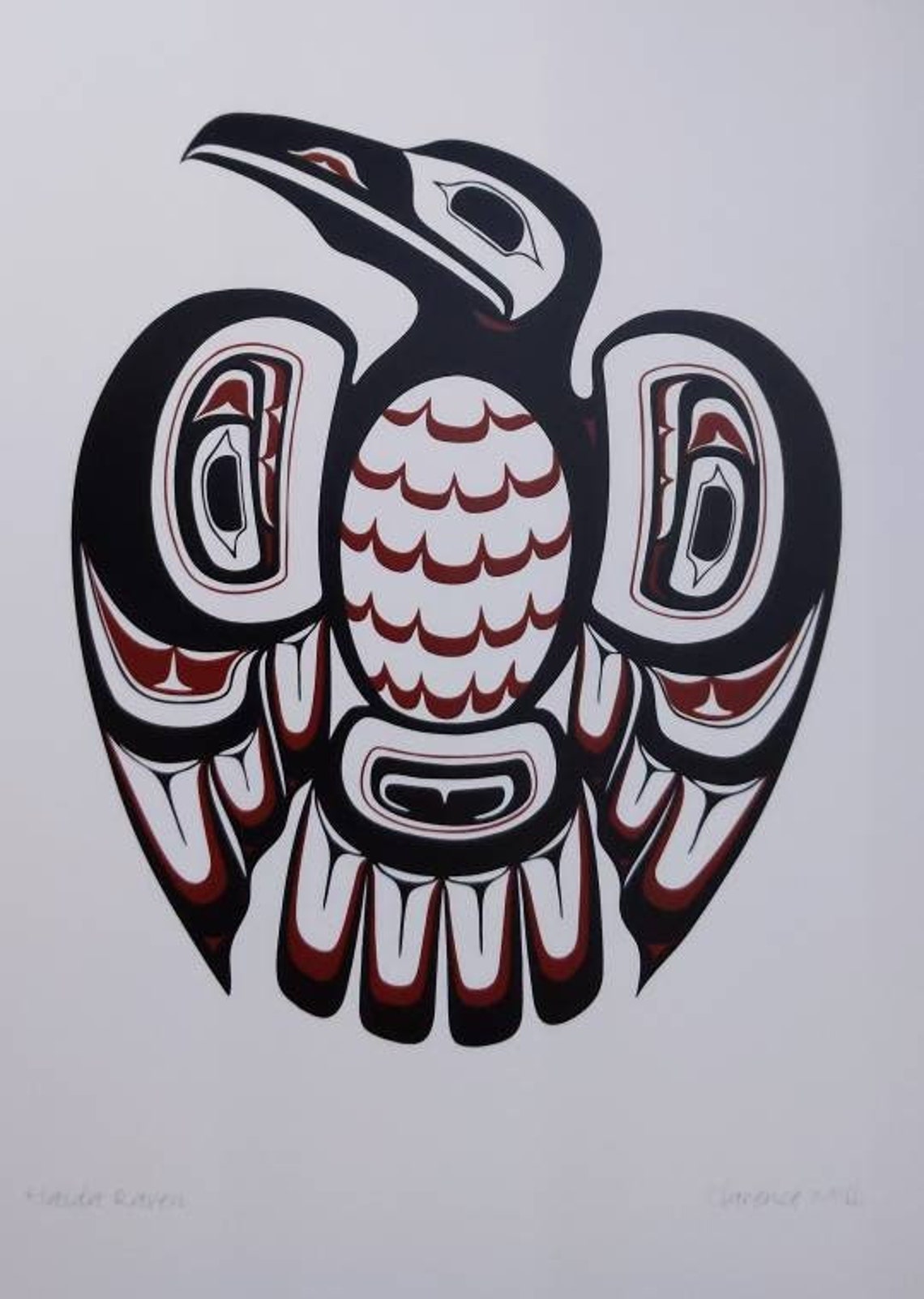 Haida Raven by Clarence Mills Haida Artist 6x9 Art Card - Etsy