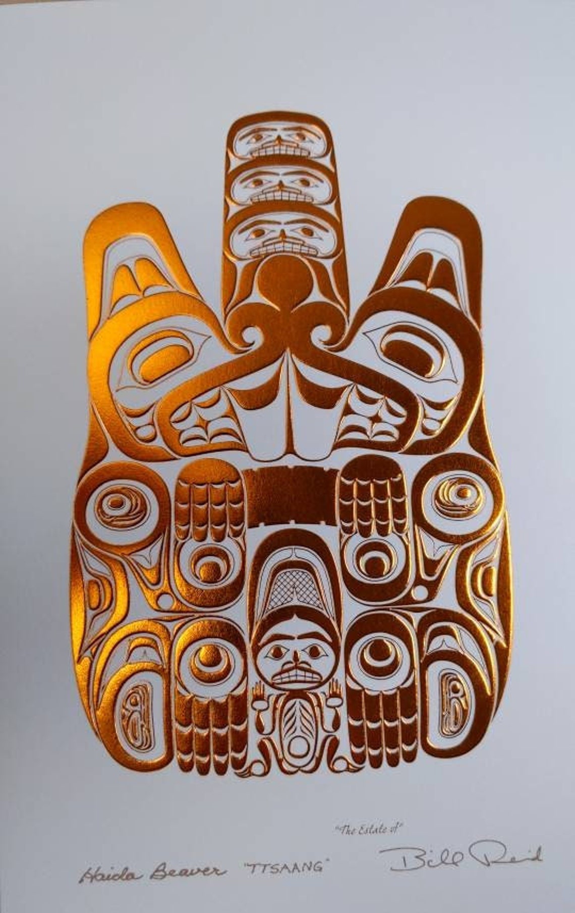 Haida Beaver by Bill Reid Haida Artist 6x9 Copper Embossed Art Card - Etsy