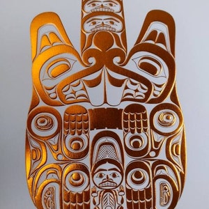Haida Beaver by Bill Reid Haida Artist 6x9 Copper Embossed Art Card - Etsy
