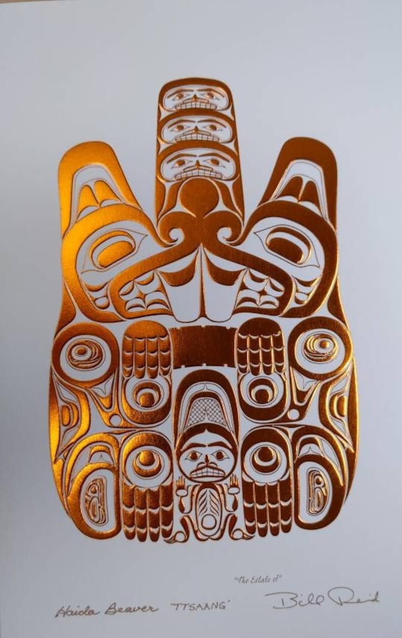Haida Beaver by Bill Reid Haida Artist 6x9 Copper Embossed Art Card - Etsy