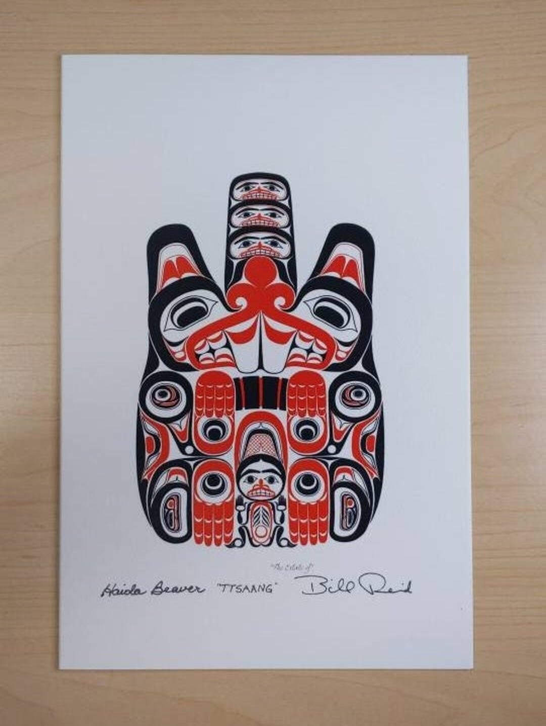 Haida Beaver "ttsaang" by Bill Reid Haida Artist 6"x9" Art Card - Etsy