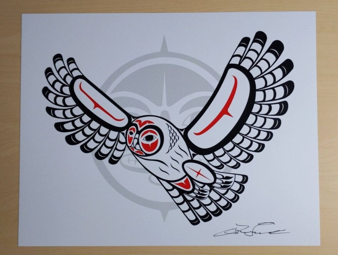 Barred Owl by Lon French Haida Artist 11x14 Signed Print - Etsy