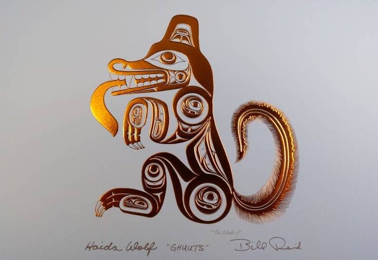 Haida Wolf by Bill Reid Haida Artist 6x9 Copper Embossed Art Card - Etsy