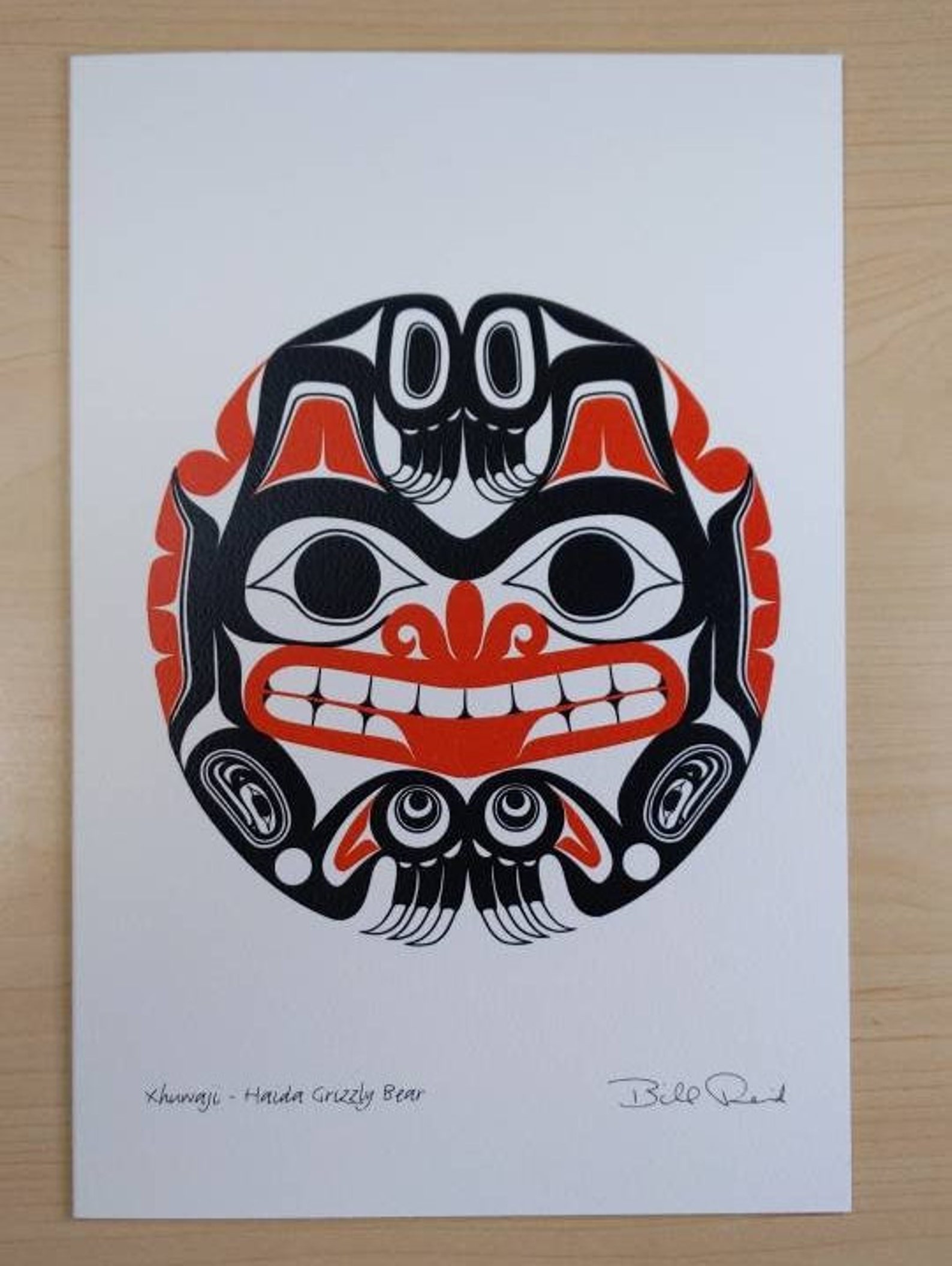 Haida Grizzly Bear Xhuwaji by Bill Reid Haida Artist 6"x9" Art Card - Etsy