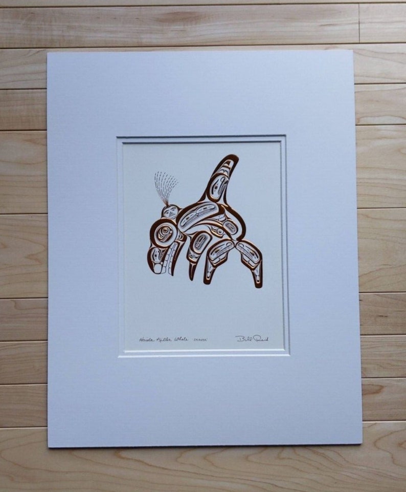 Haida Killer Whale Copper Embossed by Bill Reid 11x14 Matted Print ...