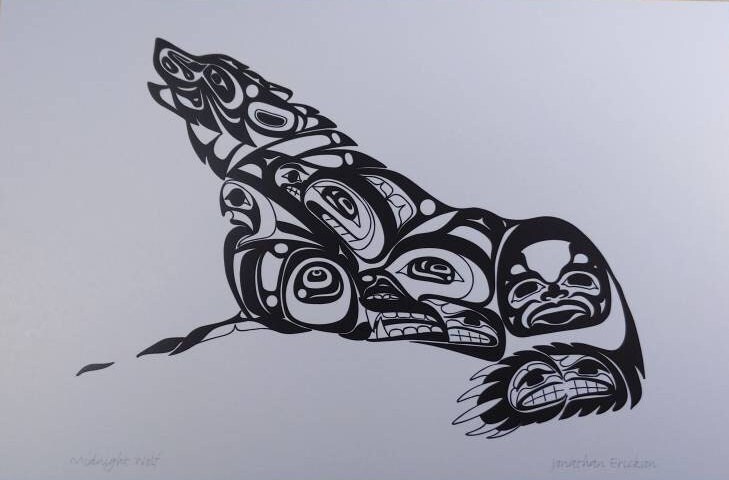 Midnight Wolf by Jon Erickson Gitxsan Artist 6x9 Art Card - Etsy