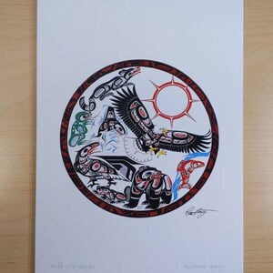 Wild Life Design by Richard Shorty Northern Tutchone Yukon Artist 6"x9 ...