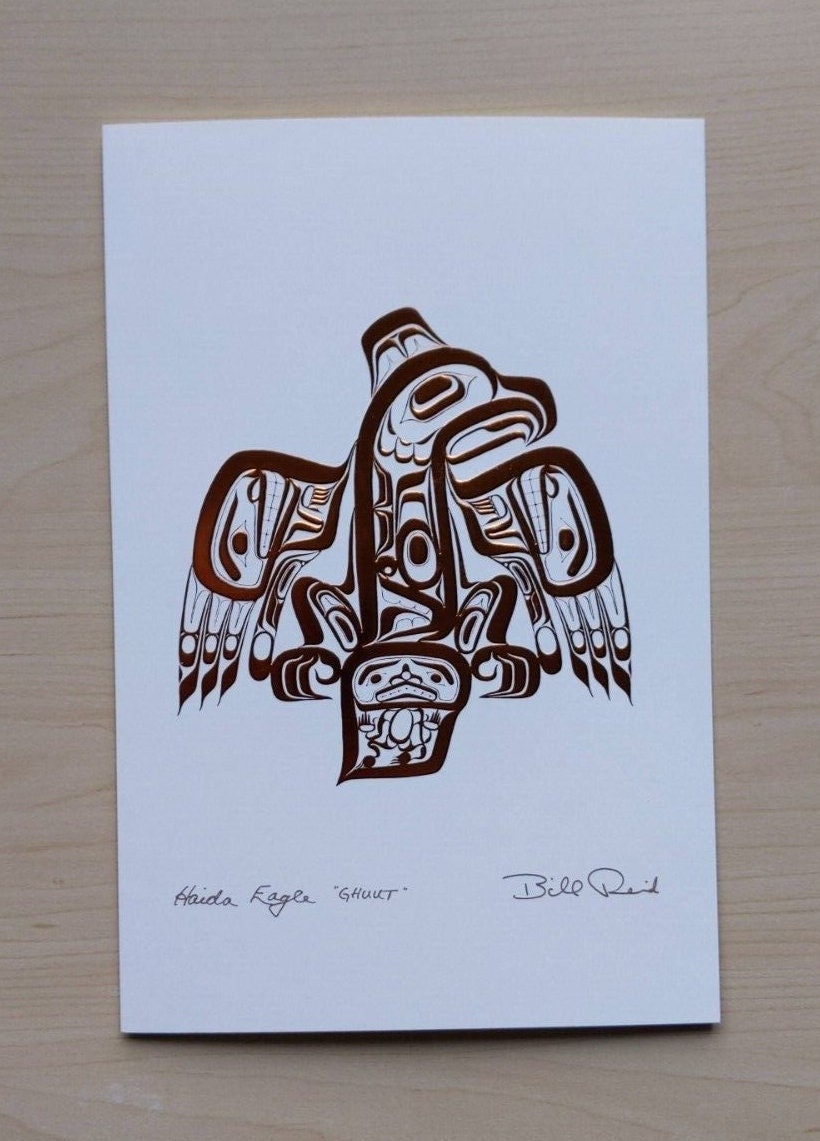 Haida Eagle by Bill Reid Haida Artist 6"x9" Copper Embossed Art Card - Etsy