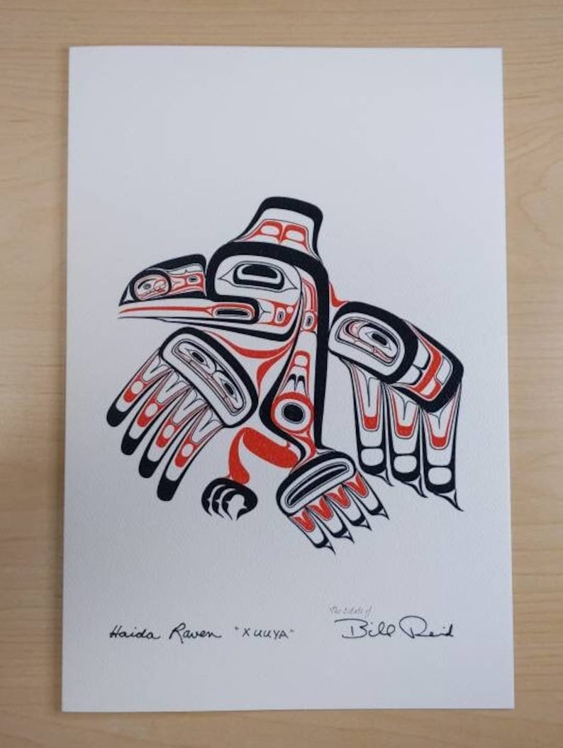 Haida Raven xuuya by Bill Reid Haida Artist 6x9 Art Card - Etsy
