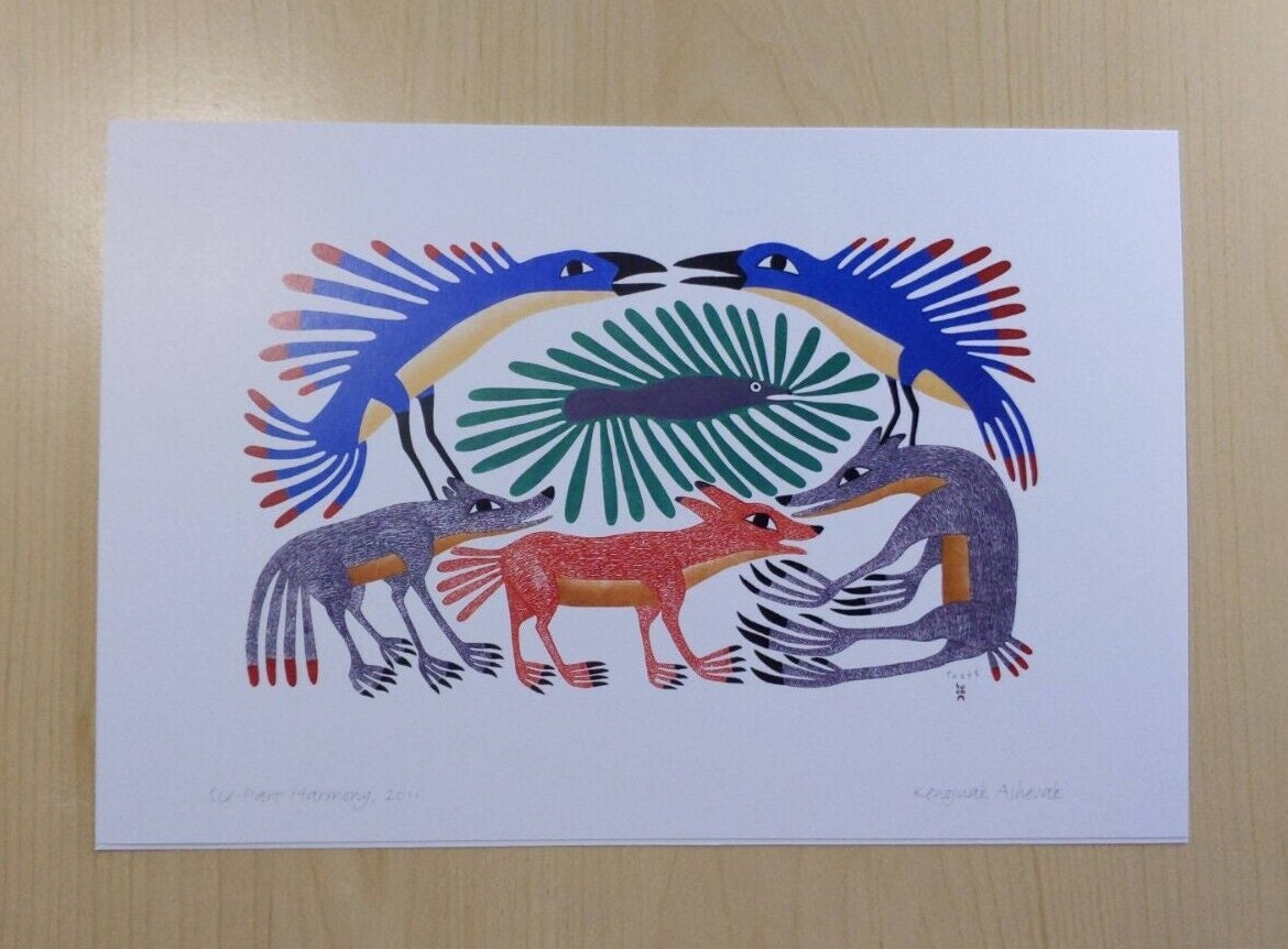 Six-part Harmony by Kenojuak Ashevak Inuit Artist 6"x9" Art Card - Etsy