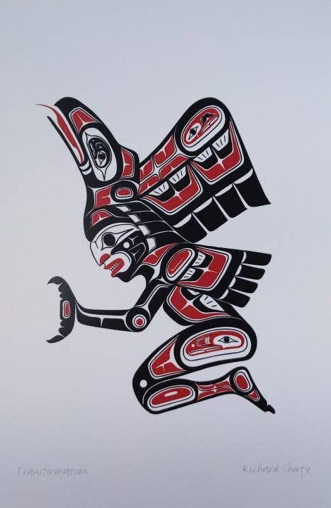 Transformation by Richard Shorty Northern Tutchone Yukon Artist 6"x9 ...