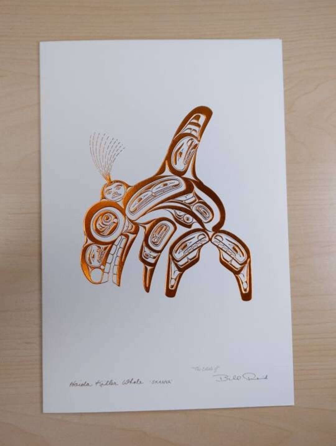 Haida Killer Whale by Bill Reid Haida Artist 6"x9" Copper Embossed Art ...
