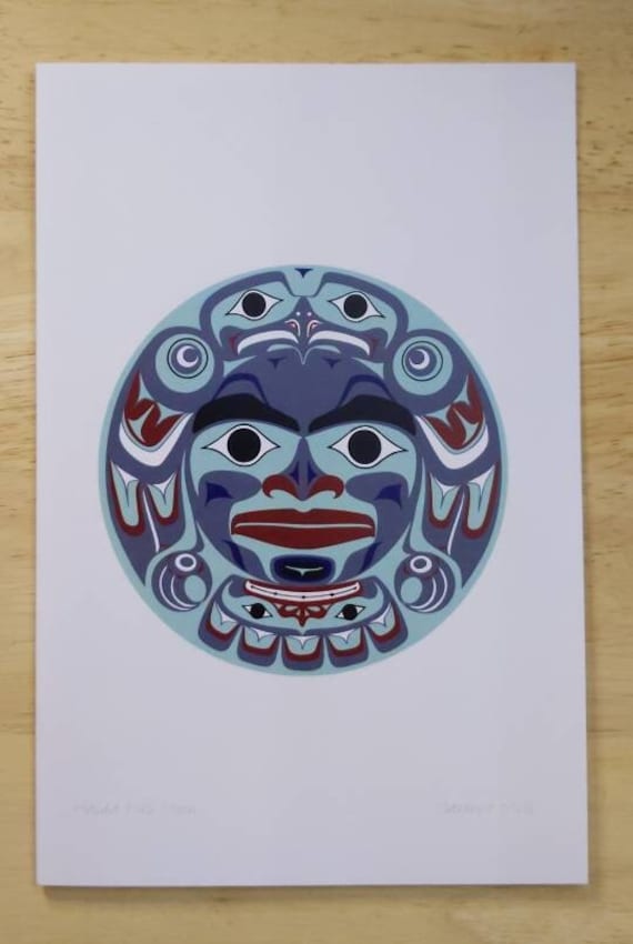 Haida Full Moon by Clarence Mills Haida Artist 6x9 - Etsy
