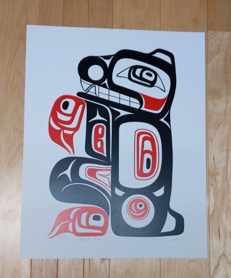 Black Bear by Eric Parnell Haida Artist 14" X 11" Signed Limited ...