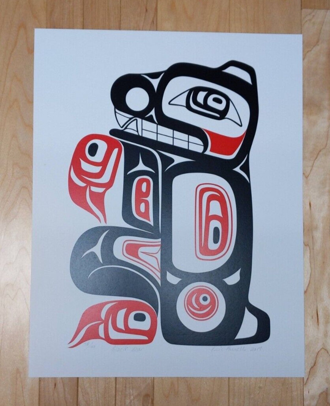 Black Bear by Eric Parnell Haida Artist 14" X 11" Signed Limited ...