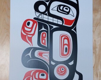 Three Frogs by Eric Parnell Haida Artist 13 X 13 Signed Limited Edition ...