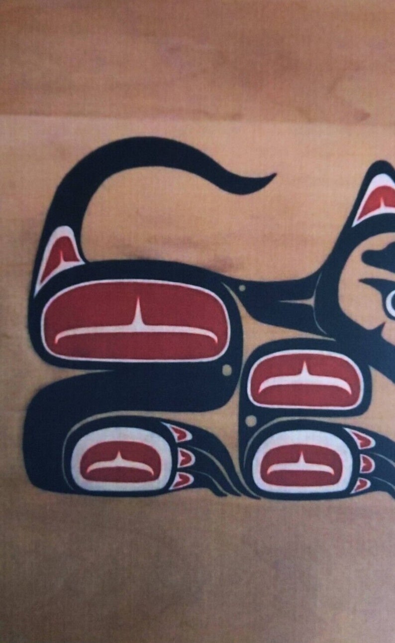 Wolf on Wood by Lon French Haida Artist 11"x17" Signed Print - Etsy